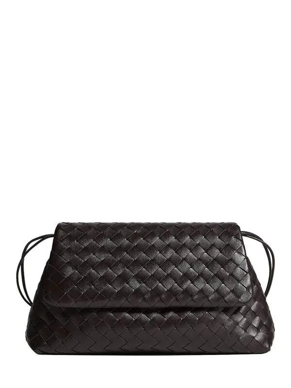 Bottega Veneta Leather Giorno Shoulder Bag - Brown