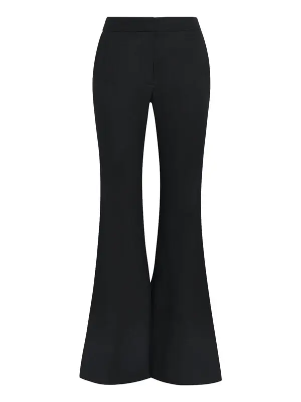 LAURA PITHARAS Wool Flared Suit Trousers - Black