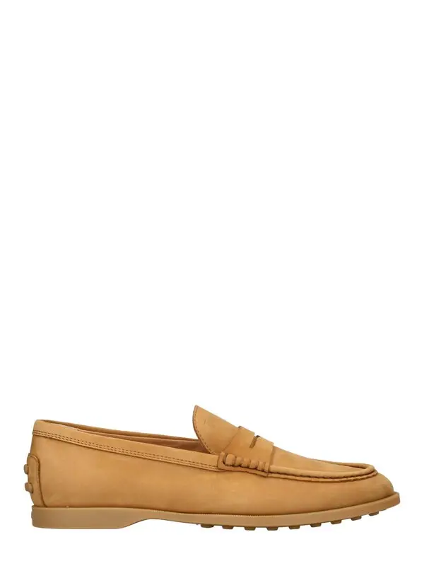 TOD'S Suede Gomma Leggero Loafers - Beige