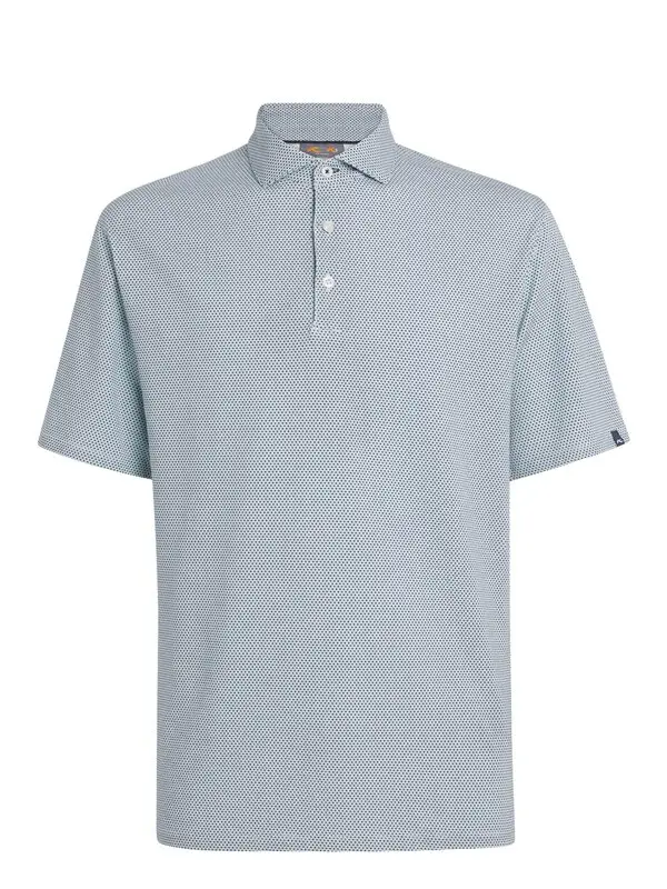 Kjus Pima Cotton Printed Hollow Polo Shirt - Blue