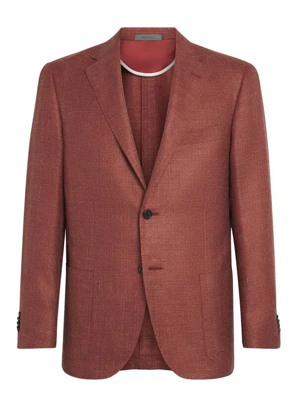 Corneliani Virgin Wool-silk-linen Blazer - Red