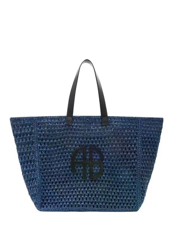 ANINE BING Large Rio Logo-appliqué Tote Bag - Blue
