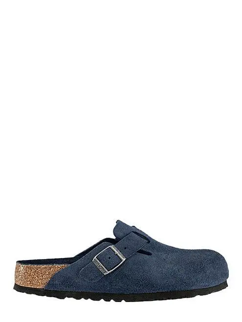 BIRKENSTOCK Boston Suede Clogs - Navy Tfb