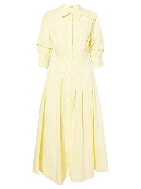 Simkhai Pintuck Cotton Midi Dress - Buttercream