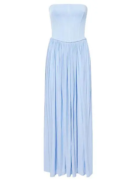 Simkhai Adalys Strapless Bustier Maxi Dress - Tidepool