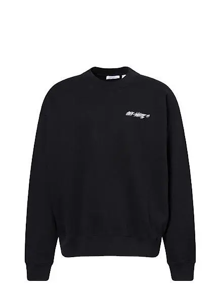 Off-White Crewneck Cotton Sweatshirt - Black