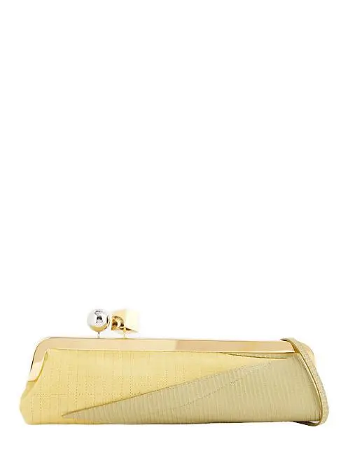 Jacquemus The Salon Maïs Leather Clutch Bag - Yellow / Corn