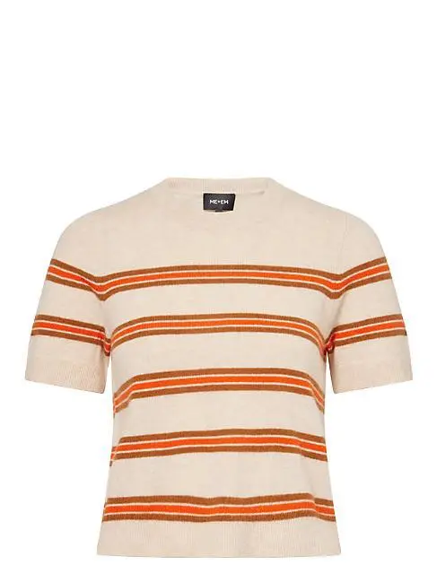 ME+EM Striped Cashmere Top - Cream Multi