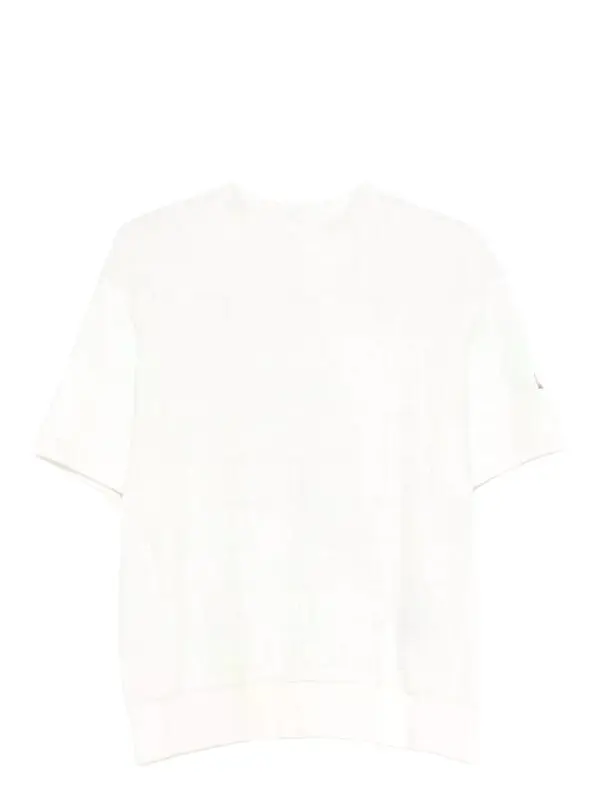 PMDS PREMIUM MOOD DENIM SUPERIOR Branding Textured Short-sleeve T-shirt - White