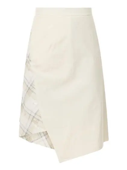 VIVIENNE WESTWOOD Infinity Tartan Cotton Midi Skirt - Cream