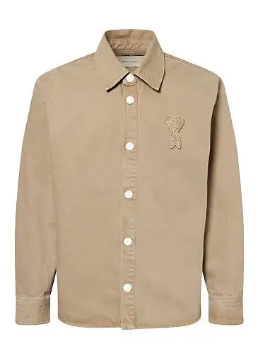 Ami De Couer Knitted Denim Overshirt - Beige Taupe