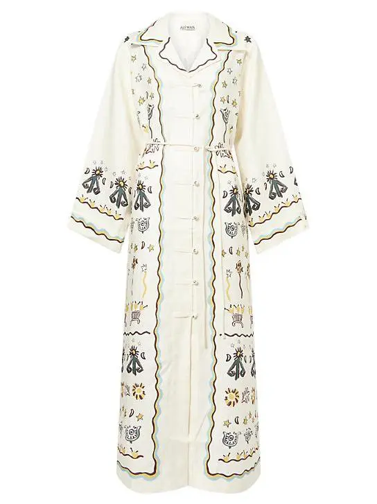 ALEMAIS Sun Dancer Linen Shirt Dress - Multi
