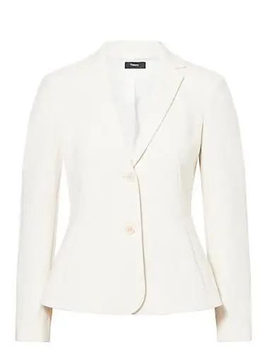 Theory Shaped Single-breasted Crepe Blazer - Rice