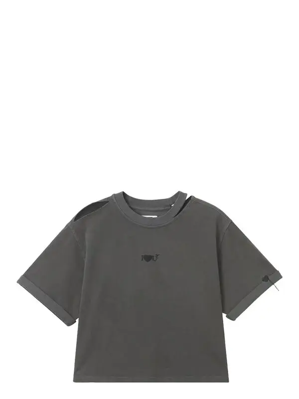 Izzue Cut-out Detail T-shirt - Grey