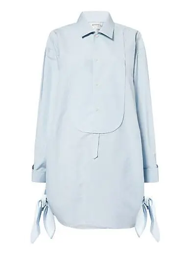 JW Anderson Side Knot Cotton-silk Shirt Dress - Powder Blue