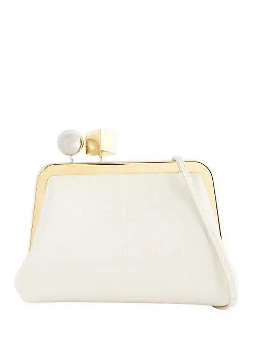 Jacquemus The Berlingot Small Leather Clasp Bag - Ivory