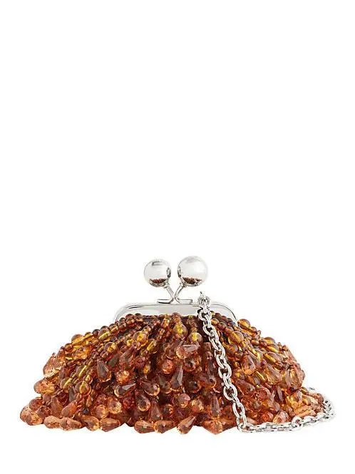 Max Mara Nano Pasticcino Bead-embellished Clutch Bag - Brown