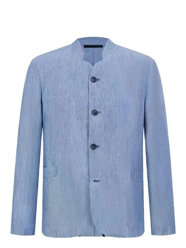Giorgio Armani Buttoned Collared Jacket - Blue