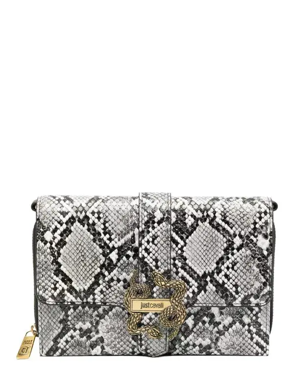 Just Cavalli Snake-detail Clutch - Grey