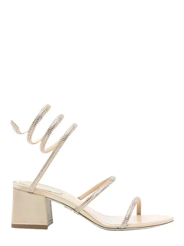 Rene Caovilla Cleo Embellished Spiral-strap Sandals - Neutrals