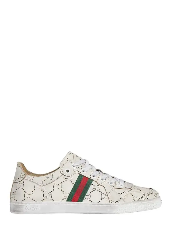 Gucci Gg Leather Low-top Sneakers - White