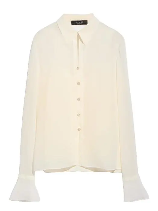 Gucci Light Silk Georgette Shirt - White