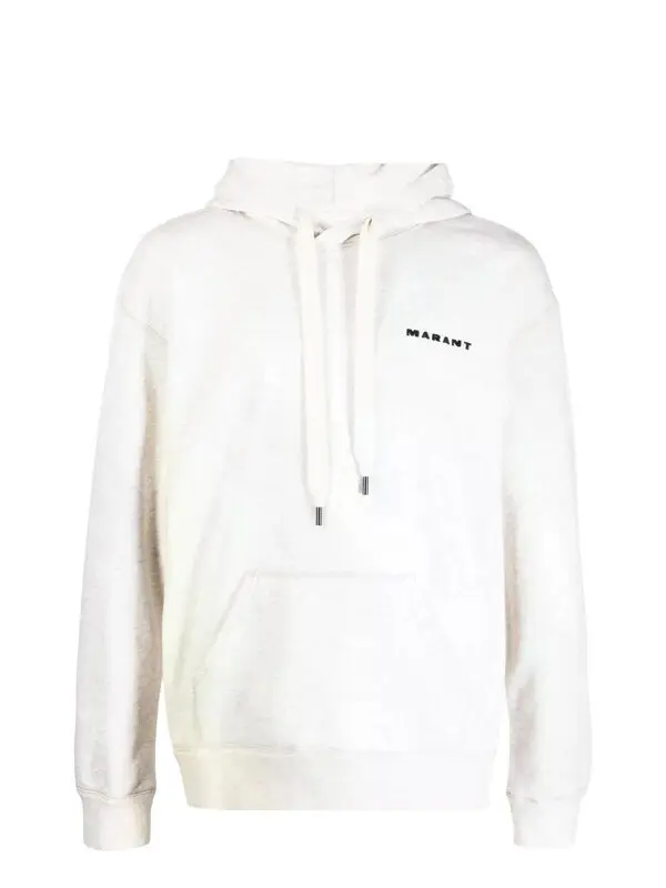 MARANT Logo-embroidered Hoodie - Neutrals