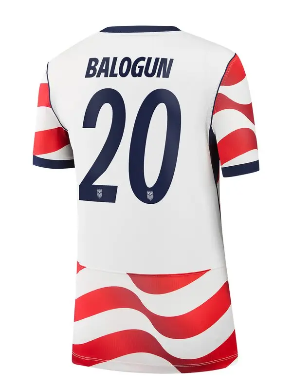Nike Folarin Balogun Usmnt 2026 Stadium Home Dri-fit Soccer Jersey - White