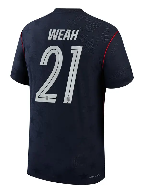 Nike Timothy Weah Usmnt 2026 Match Away Dri-fit Adv Soccer Jersey - Blue