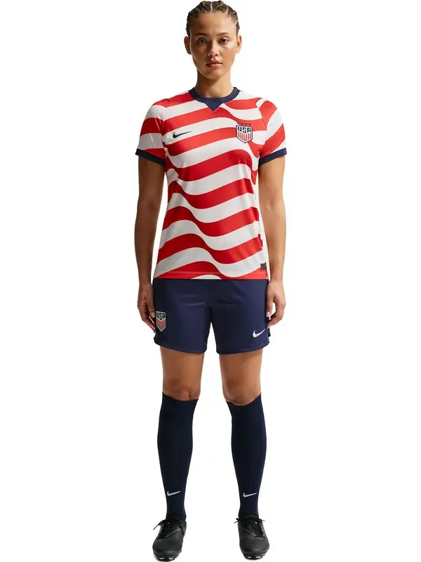 Nike Usmnt 2026 Stadium Home Dri-fit Soccer Replica Shorts - Blue
