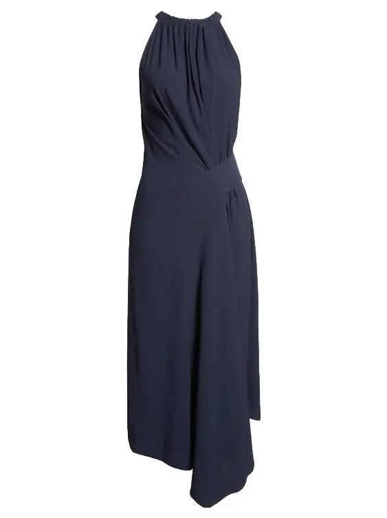 REISS Asymmetric Sleeveless Maxi Dress - Navy
