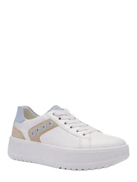 ARA Meridian Platform Sneaker - White/beach/cielo