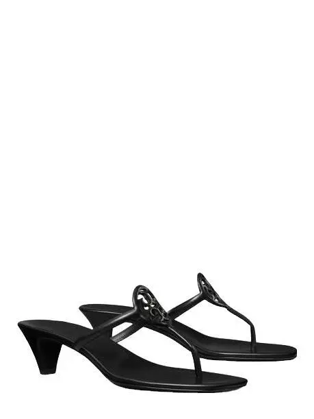 Tory Burch Miller Capri Kitten Heel Thong Sandal - Perfect Black/perfect Black