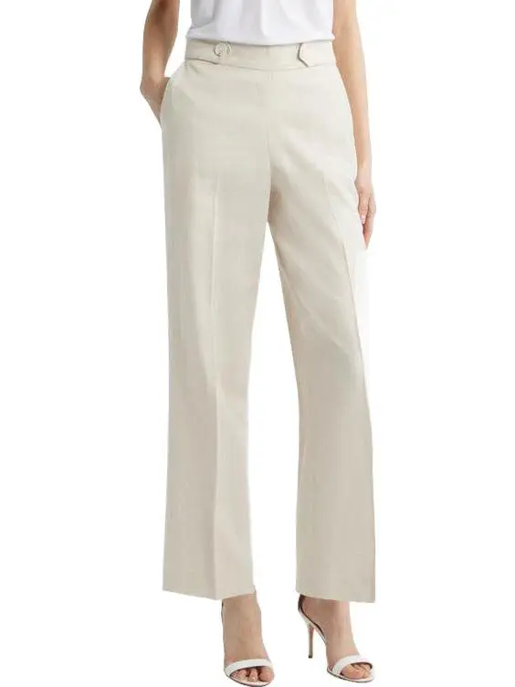 Anne Klein Pull-on Crop Wide Leg Pants - Natural Grain