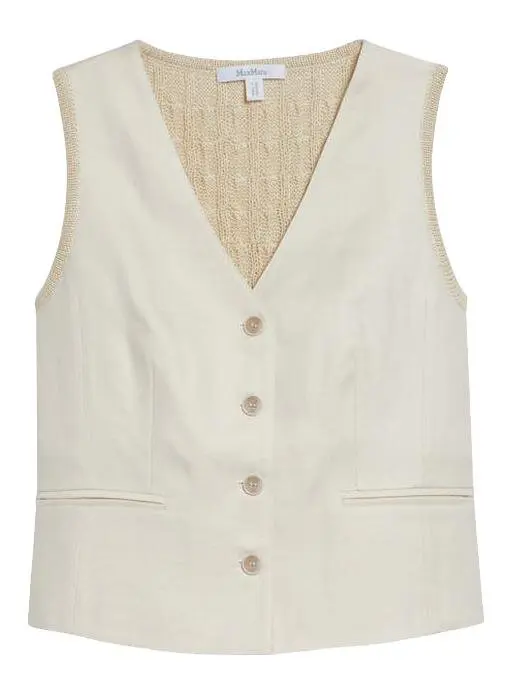 Max Mara Calibri Hybrid Flax Vest - Beige