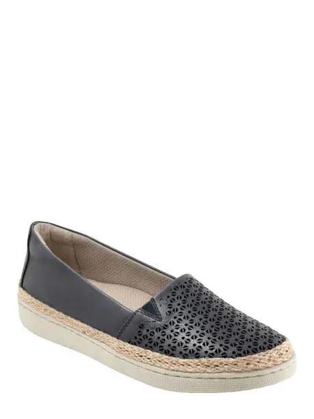 Trotters Accent Perforated Espadrille Slip-on Sneakers - Navy