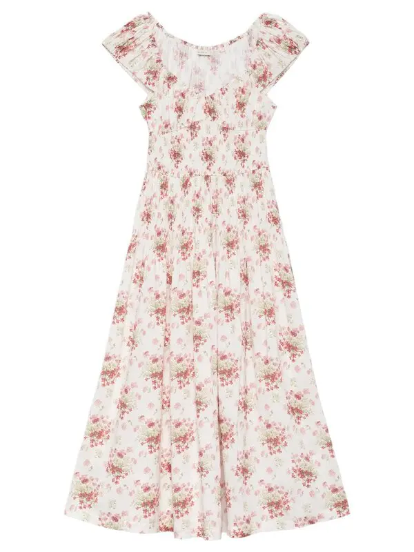 DÔEN Quinette Floral Midi Dress - Ivory