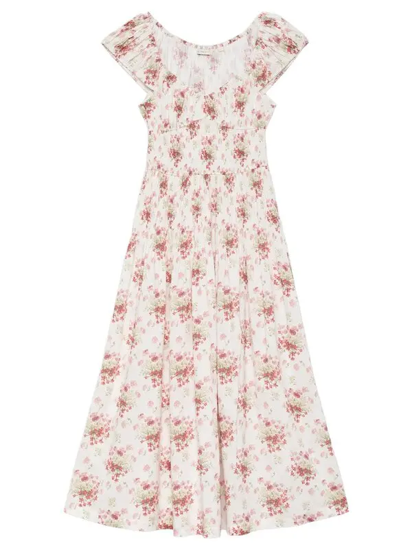 DÔEN Quinette Floral Midi Dress - Ivory
