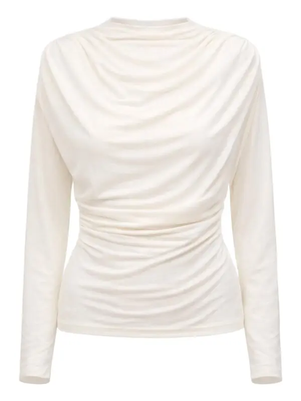 VIVEH Mirel Draped Top - Coconut