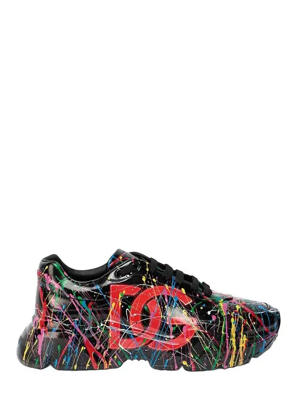 Dolce & Gabbana Daymaster Paint Splatter Sneakers - Black