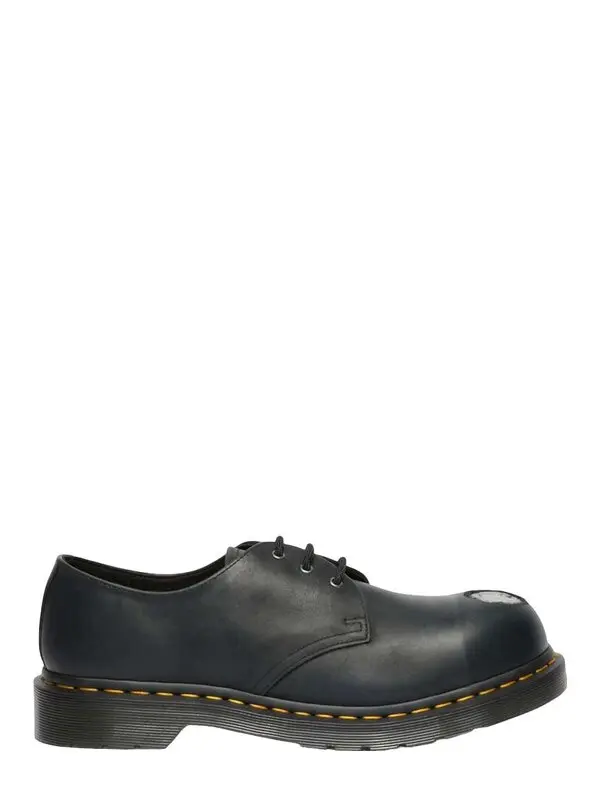 Dr. Martens 1461 Metal Toe Wyoming Leather Sneakers - Black