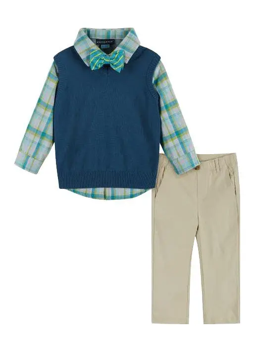Andy & Evan Sweater Vest, Button-up Shirt - Navy