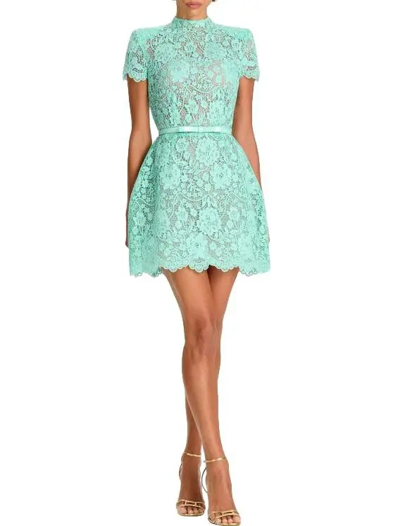 NADINE MERABI Milly Lace Mini Dress - Mint