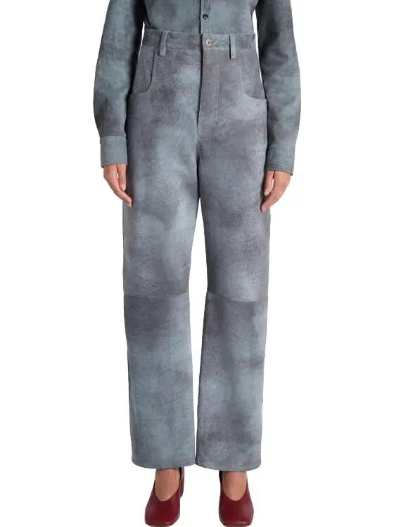Bottega Veneta Cloudy Suede Wide-leg Pants - 4690 Cloudy Indigo