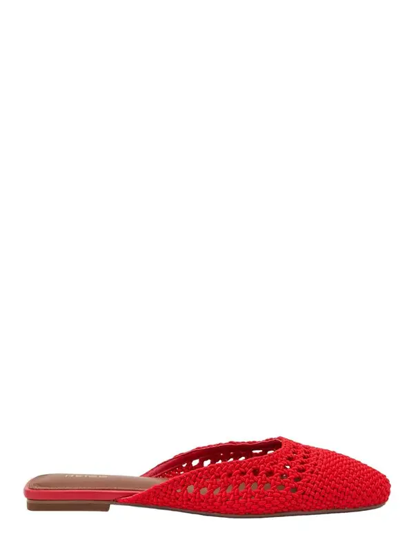 REISS Woven Slip-on Mules - Red