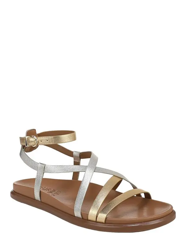 Naturalizer Fame Ankle Strap Sandals - Metallic Multi
