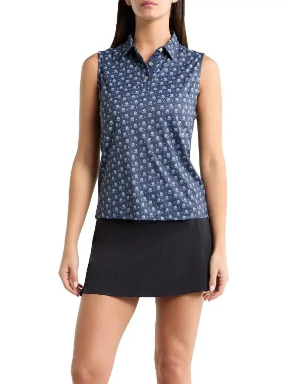 SWANNIES Bethany Sleeveless Golf Polo - Navy