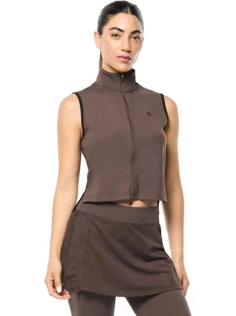 SERGIO TACCHINI Milana Cropped Zip Vest - Mulch