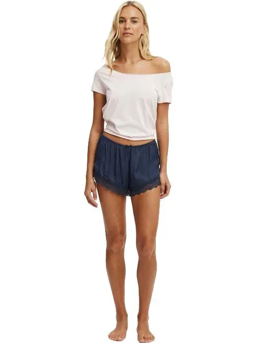 Cotton:on Satin Lace Short - Steely Blue