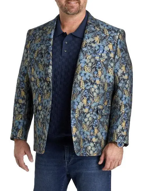 ROBERT GRAHAM DXL Floral Jacquard Sport Coat - Navy